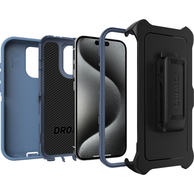 iPhone 15 Pro blue Defender Protective Phone Case| OtterBox Australia